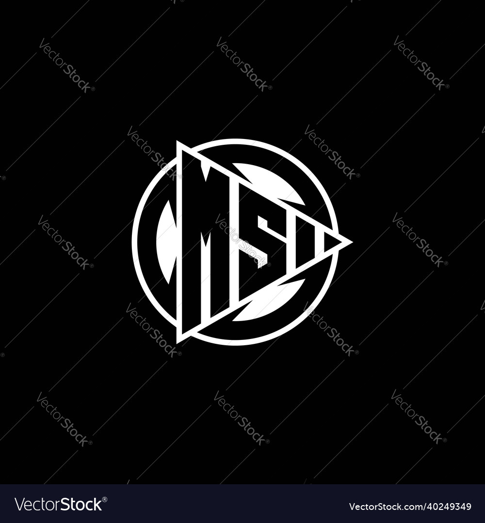 Ms logo monogram triangle play shape circle Vector Image Ms logo monogram triangle play shape circle Vector Image