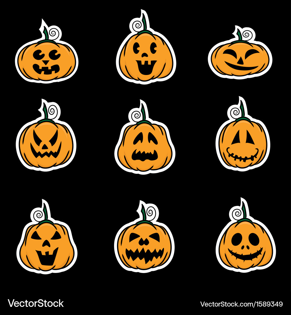 Pumpkins sticker Royalty Free Vector Image - VectorStock