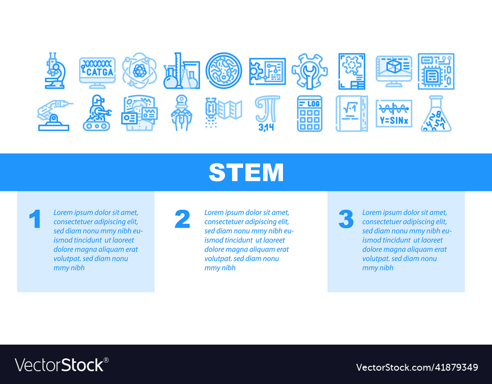 Stem engineer process and science landing header Vector Image