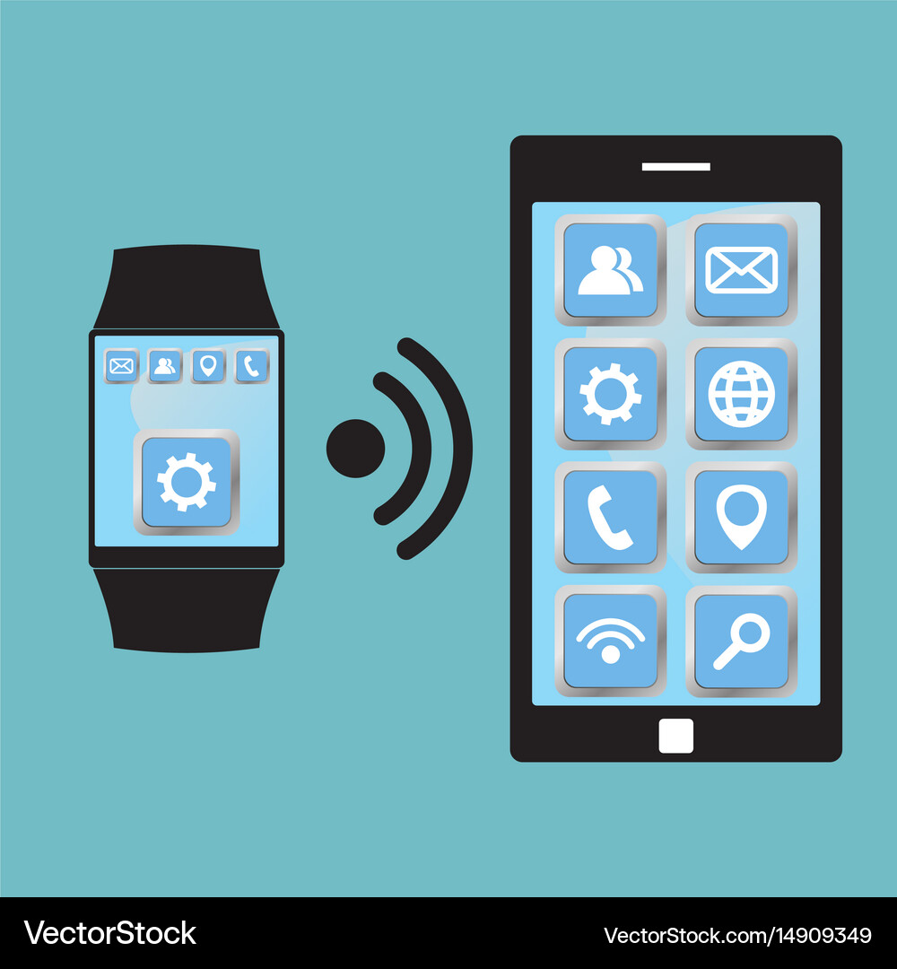 Synchronization between smart watch Royalty Free Vector
