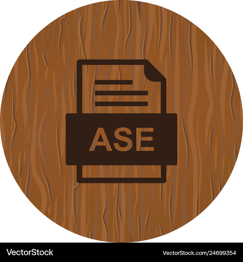 Ase file document icon Royalty Free Vector Image