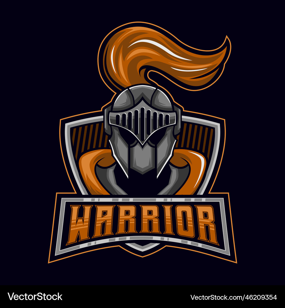 Knight warrior logo mascot e-sport Royalty Free Vector Image