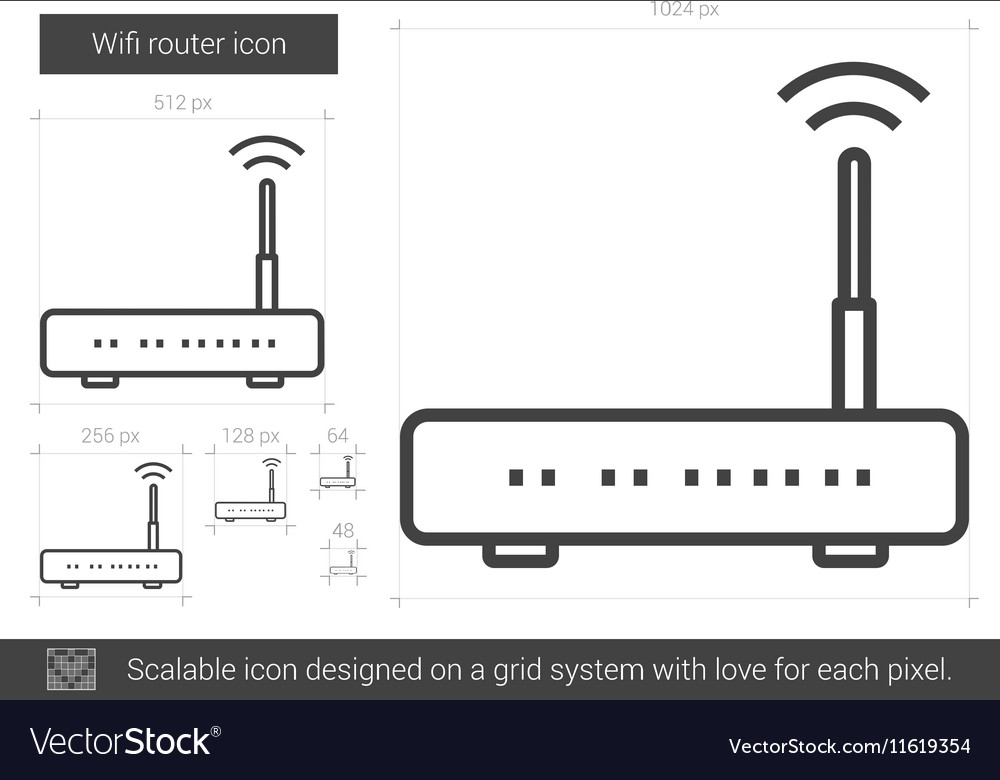 Wifi router line icon Royalty Free Vector Image Wifi router line icon Royalty Free Vector Image