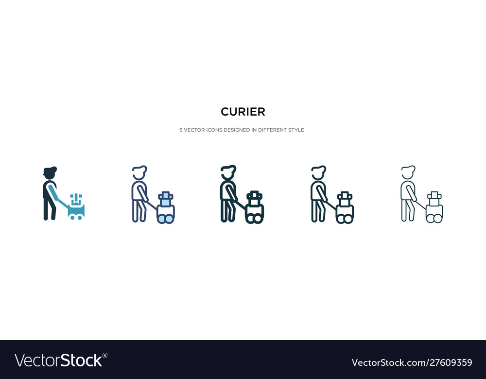 Curier icon in different style two colored Vector Image