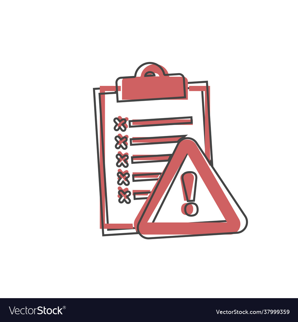 Document error icon on cartoon style on white Vector Image