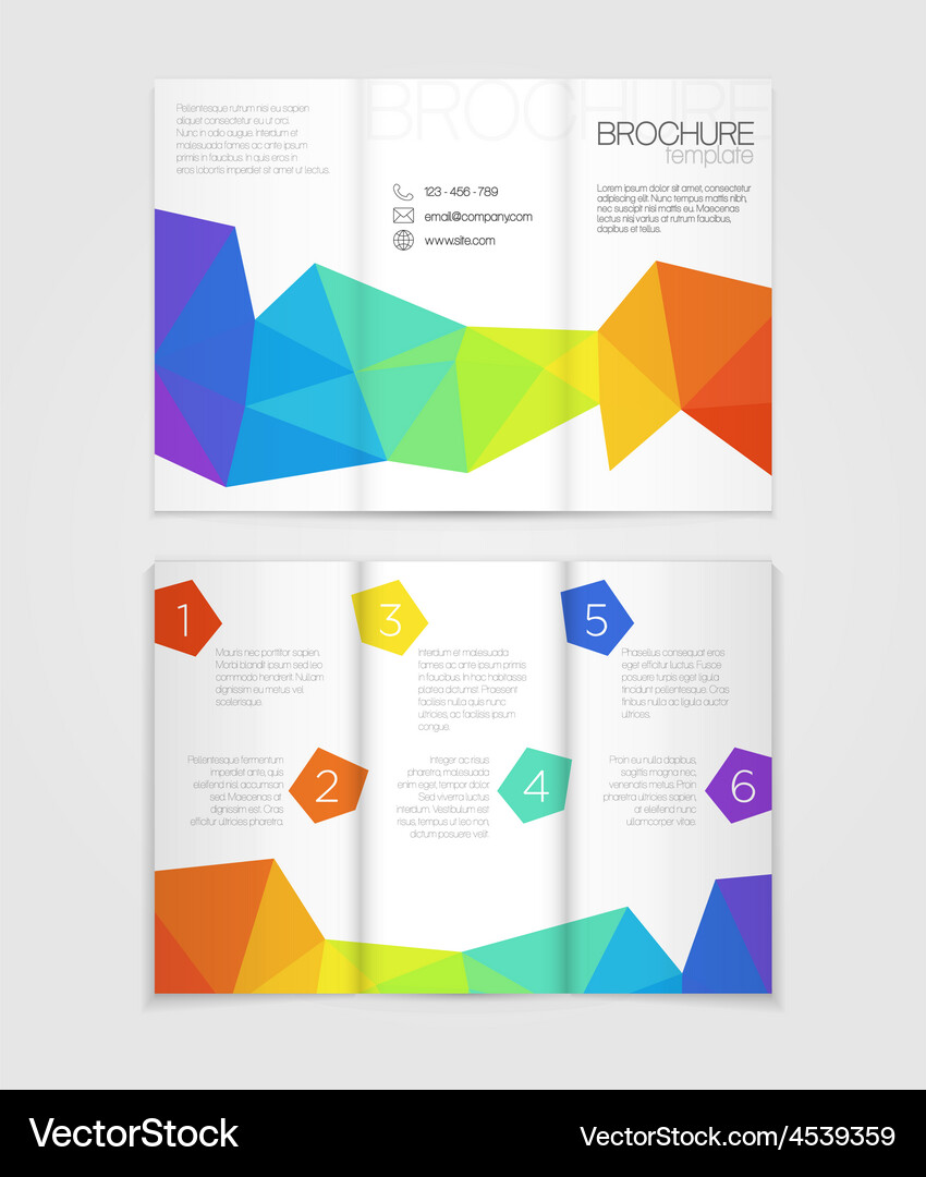 Rainbow Brochure Template Royalty Free Vector Image