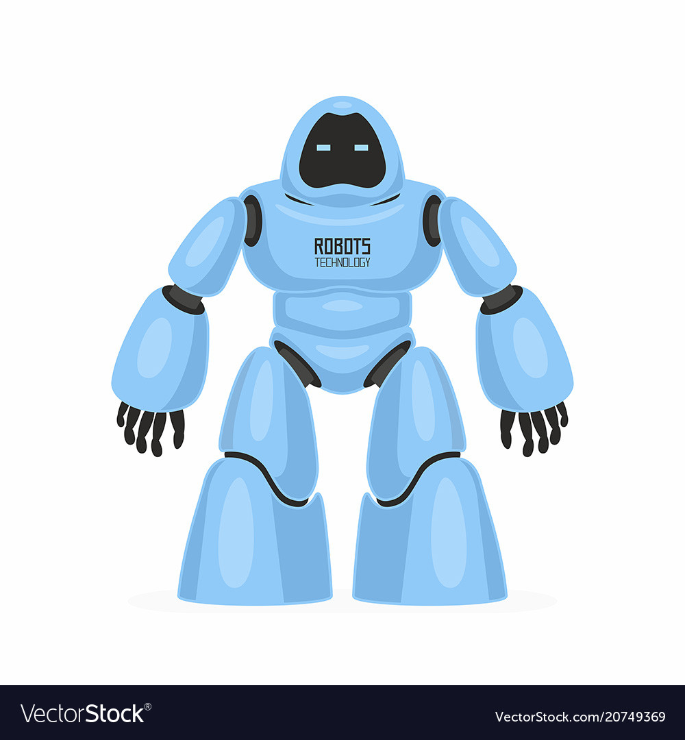 Blue robot Royalty Free Vector Image - VectorStock