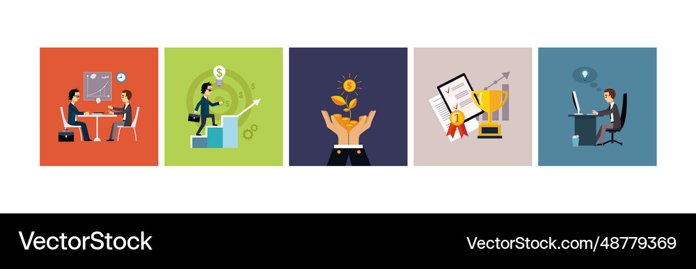 Business and management icon flat symbol Vector Image