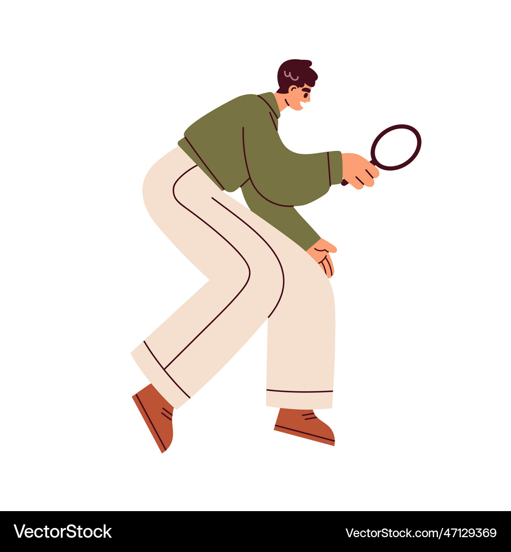 Business person searching looking through Vector Image