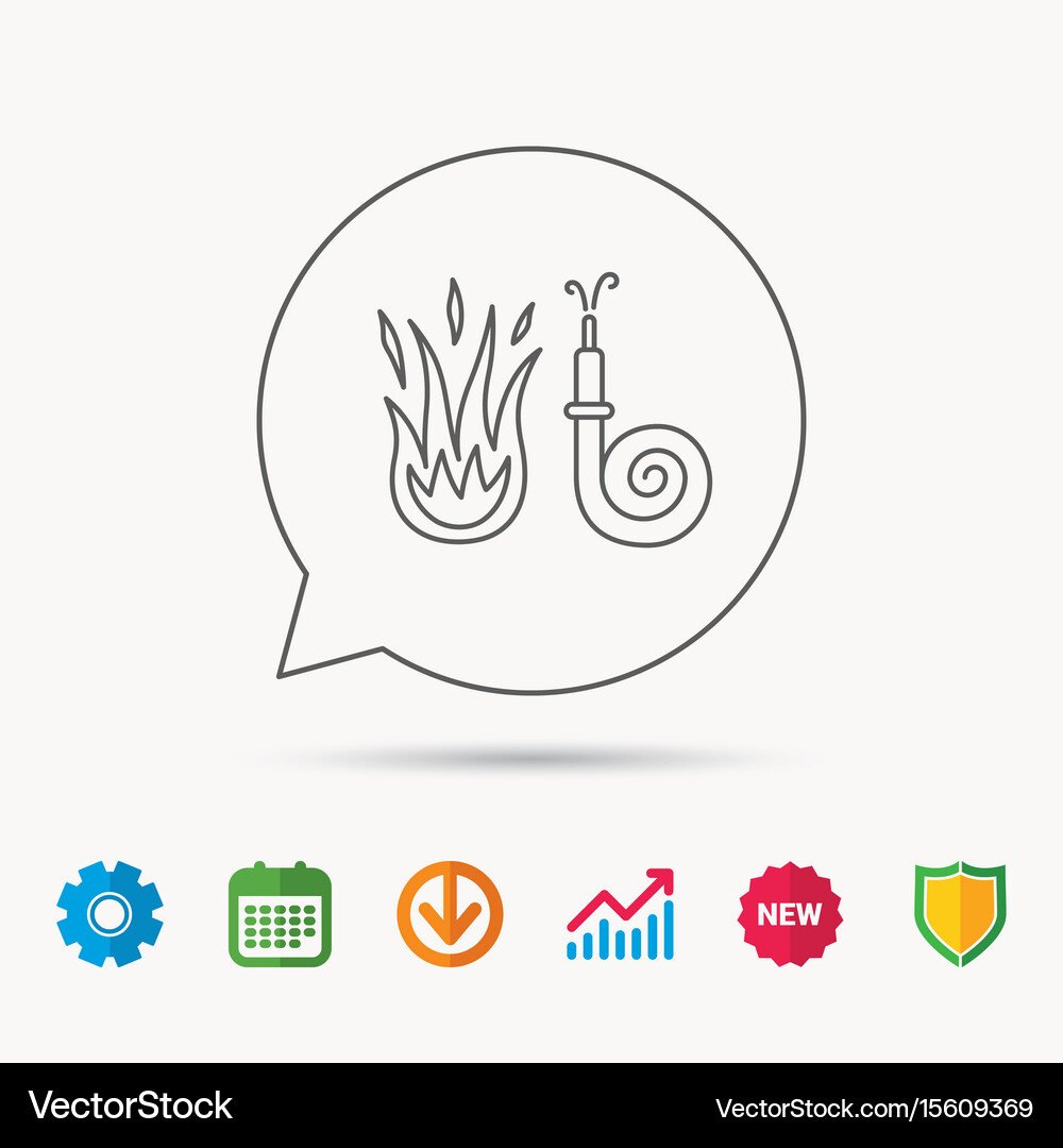 Fire hose reel icon firefighters station sign Vector Image