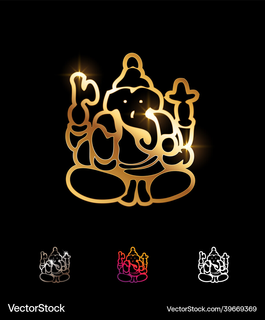 Golden ganesha sign Royalty Free Vector Image - VectorStock