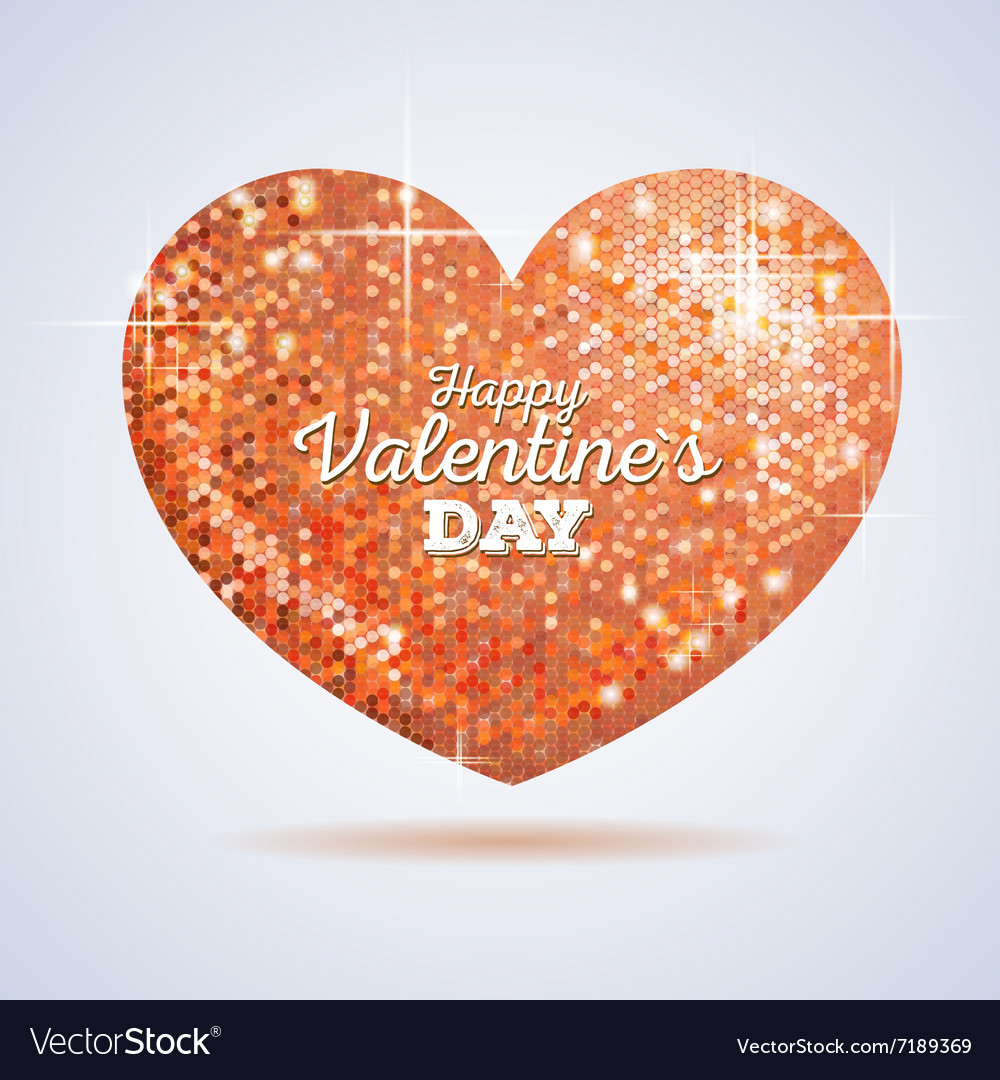 Valentine sparkle golden love heart Royalty Free Vector
