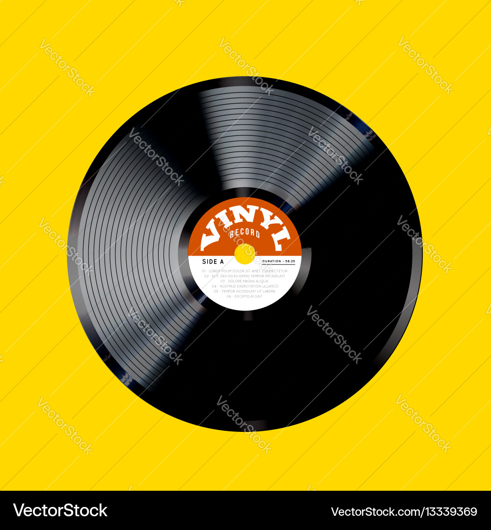 Vinyl record photorealistic Royalty Free Vector Image