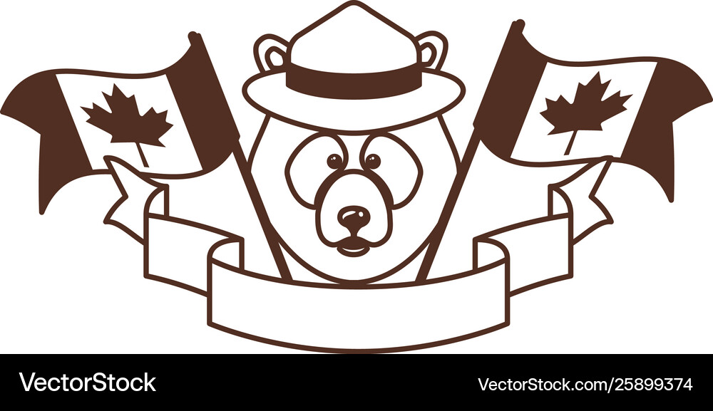 Bear forest animal canada design Royalty Free Vector Image