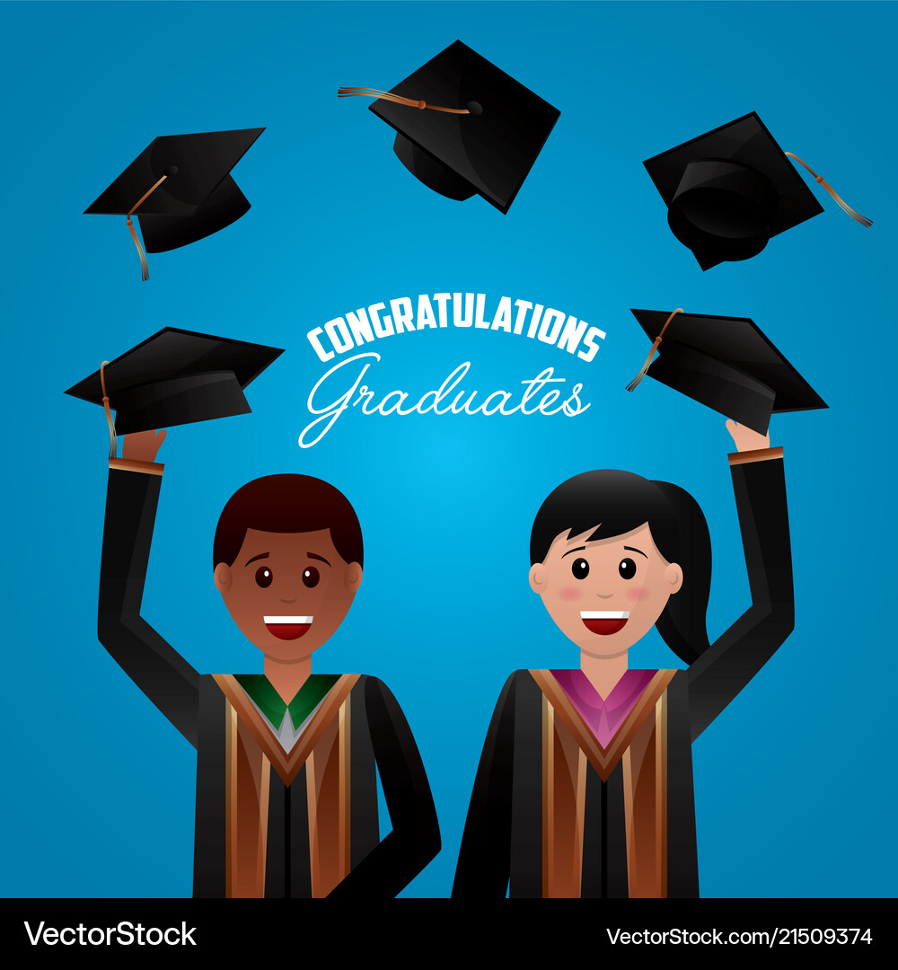 Congratulations graduation card Royalty Free Vector Image