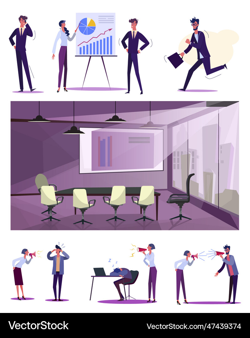 Employees efficiency set Royalty Free Vector Image
