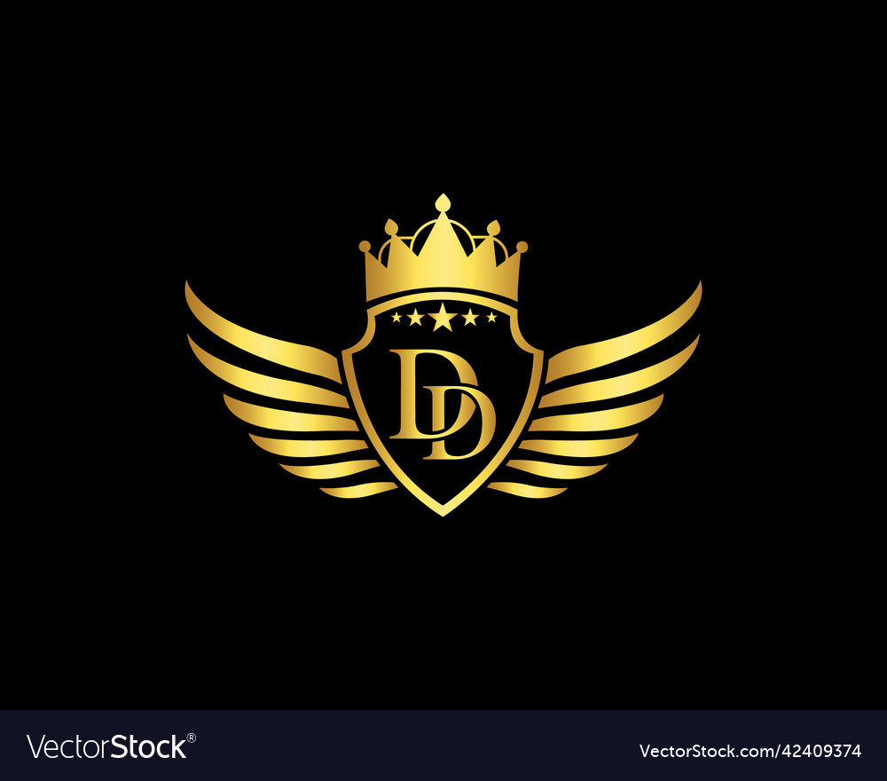 Golden dd luxury logo template icons Royalty Free Vector