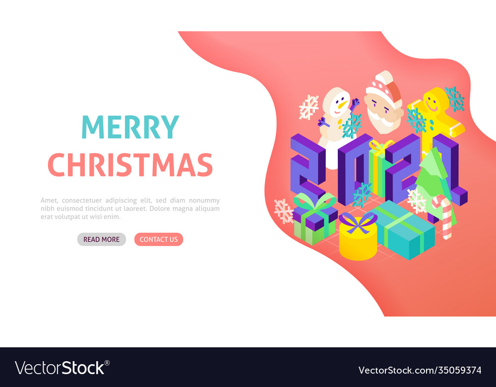 Merry christmas 2021 banner concept Royalty Free Vector