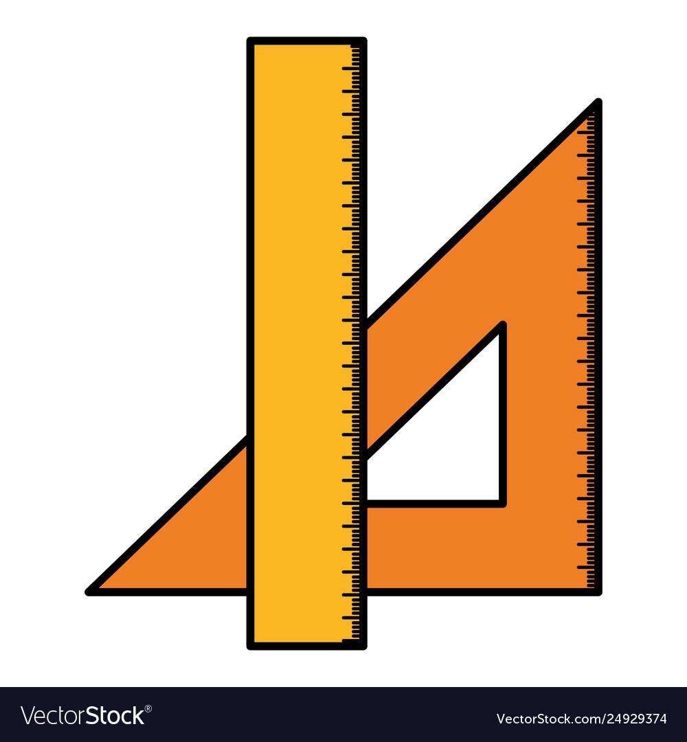 Triangular geometric rules school Royalty Free Vector Image