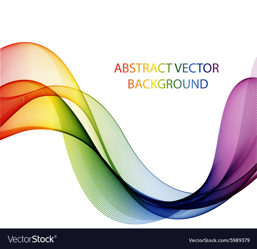 Abstract colored wave on white Royalty Free Vector Image