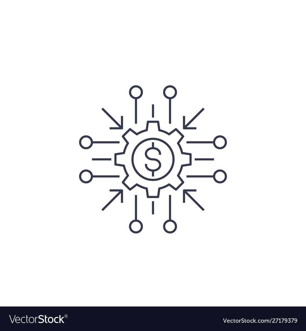 Cost optimization efficiency icon line Royalty Free Vector