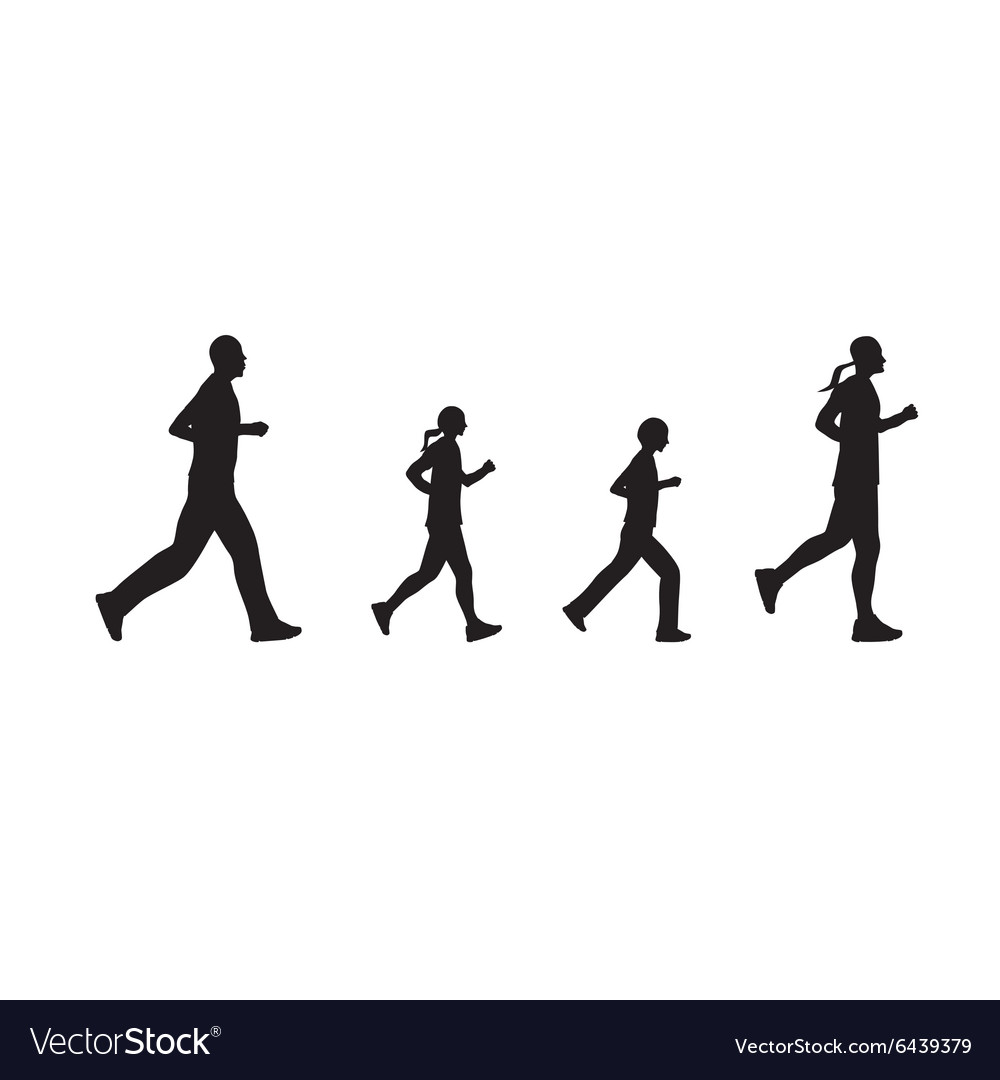 Running Silhouettes Royalty Free Vector Image Vectorstock Runner