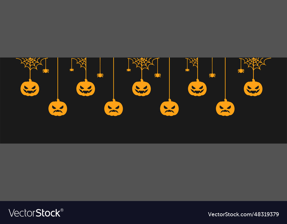Happy halloween banner or border with spider web Vector Image