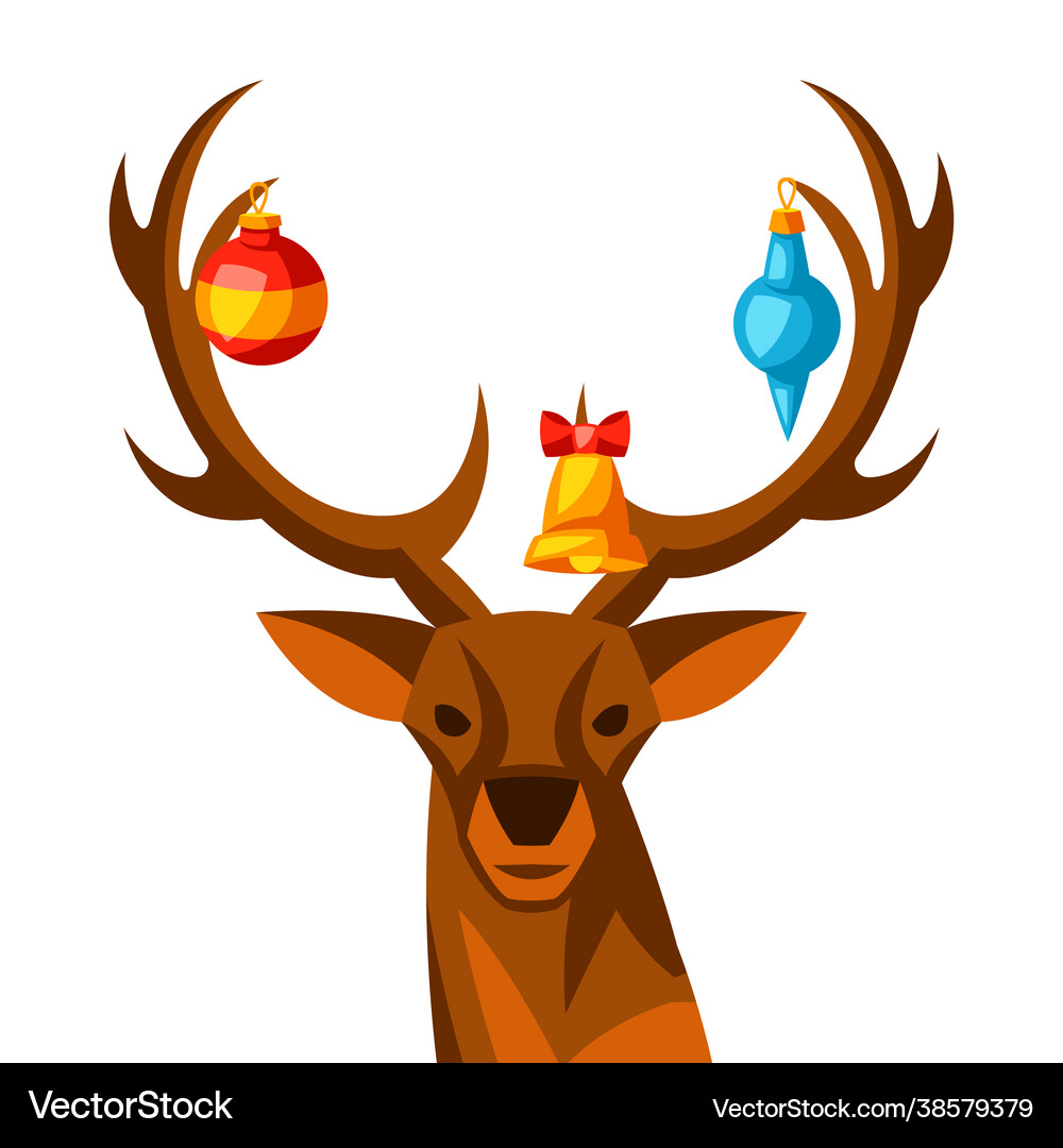 Merry christmas with deer Royalty Free Vector Image