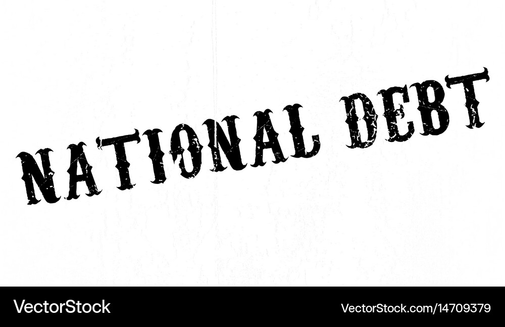 National debt rubber stamp Royalty Free Vector Image