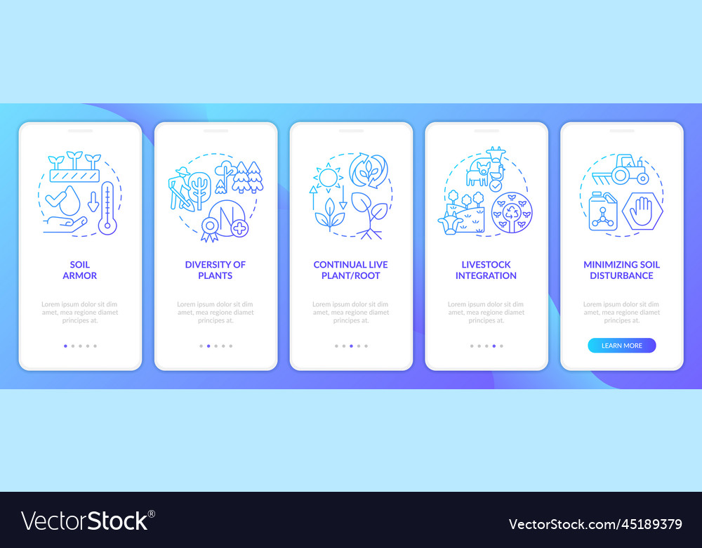 Principles of regenerative farming blue gradient Vector Image Principles of regenerative farming blue gradient Vector Image