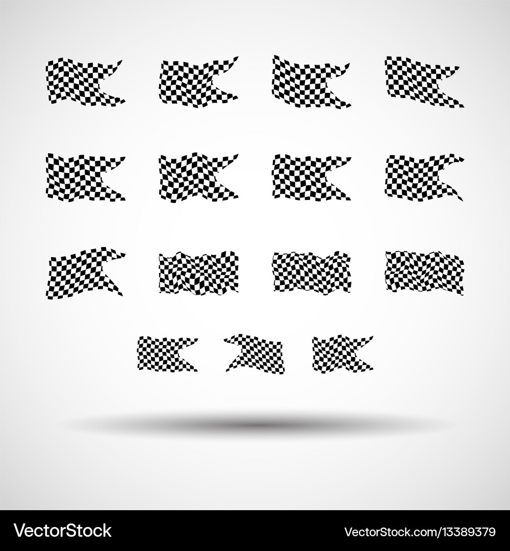 Racing background set collection 15 checkered Vector Image