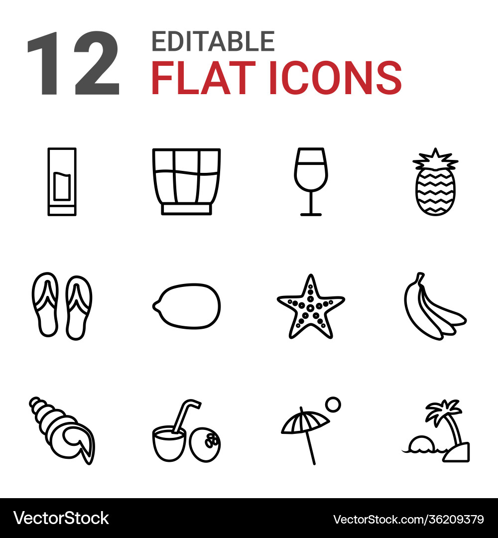 Tropical icons Royalty Free Vector Image - VectorStock