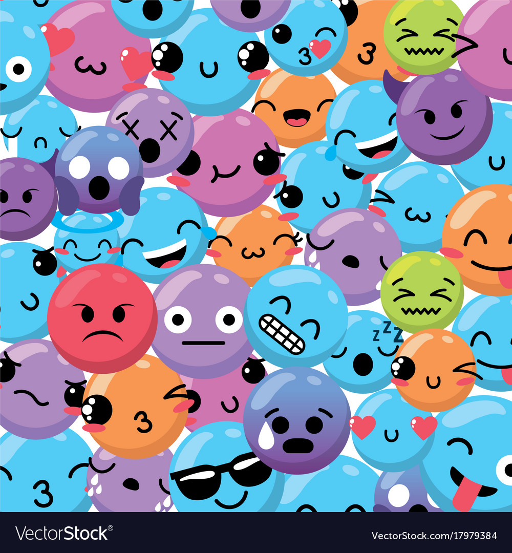 Emoji emoticon expresion background design Vector Image