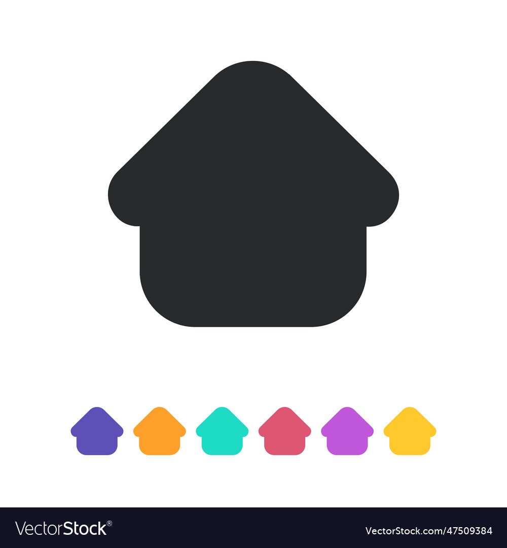 Flat home icon for web page design Royalty Free Vector Image
