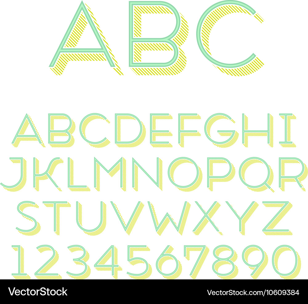 Font grotesque 3d inline thin Royalty Free Vector Image