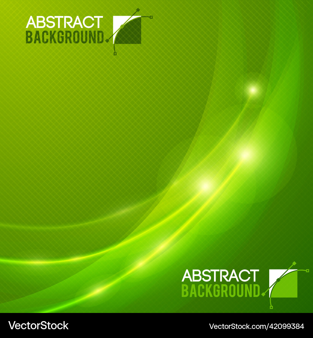 Green color flat abstract background with light Vector Image