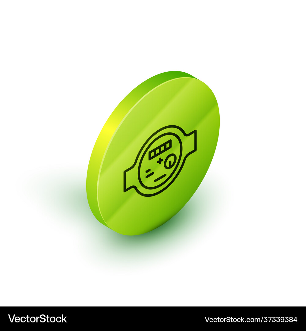 Isometric line water meter icon isolated on white Vector Image