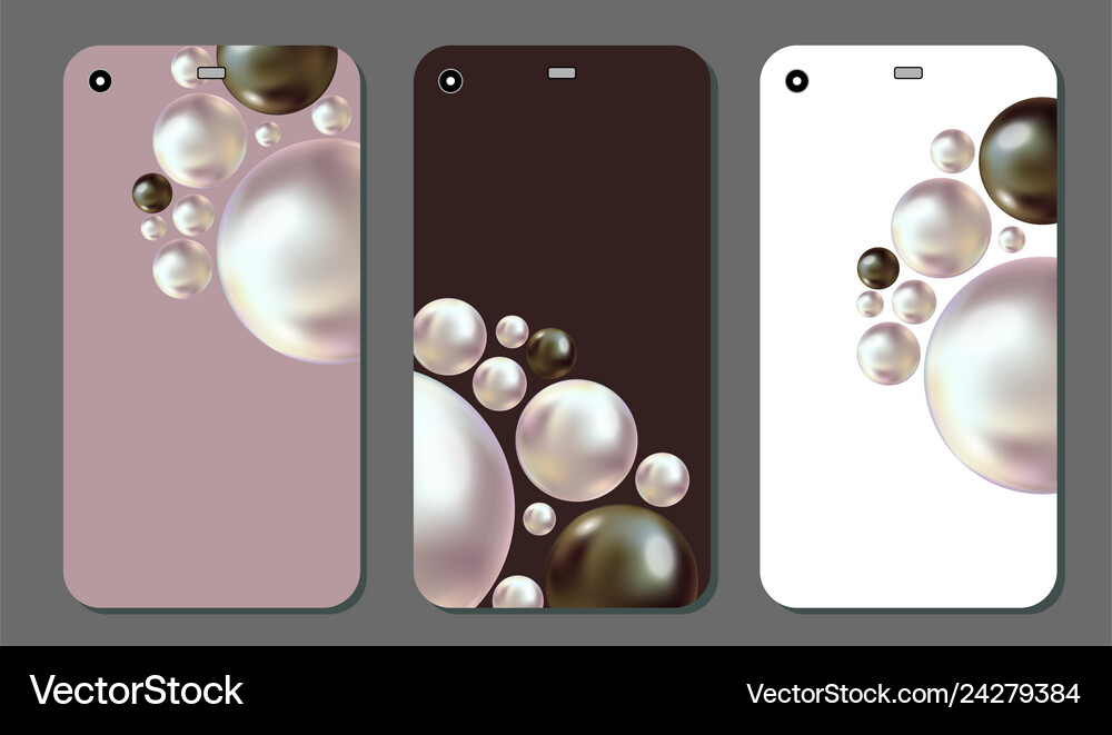 Set of background for mobile phone with realistic Vector Image