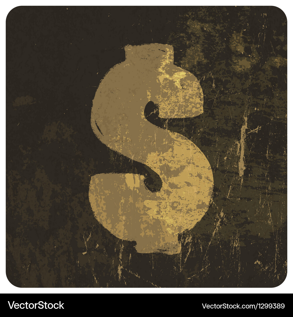 Dollar sign grunge icon Royalty Free Vector Image