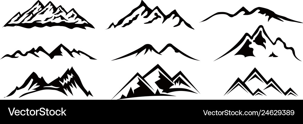 Mountain Silhouette Collection Royalty Free Vector Image