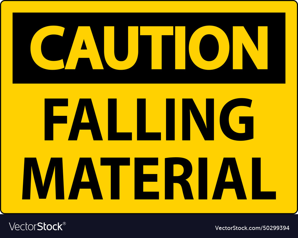 Caution sign falling material Royalty Free Vector Image