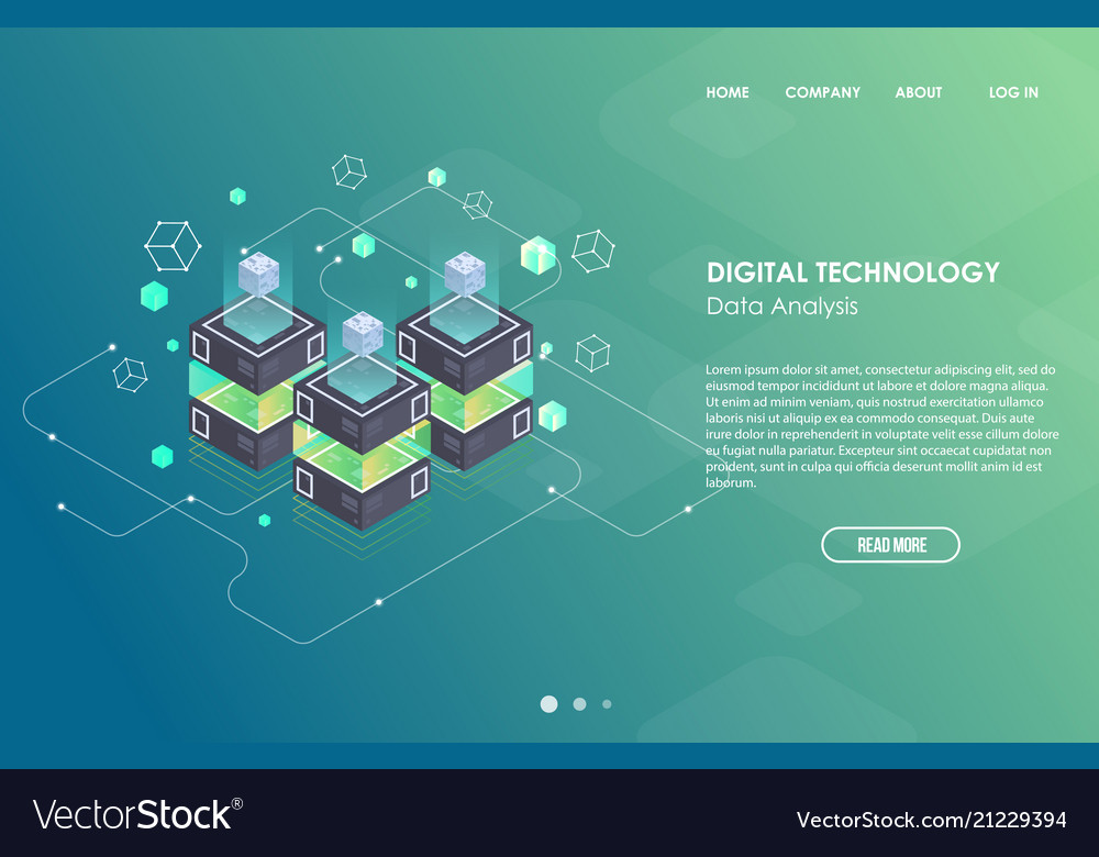 Concept of big data processing isometric data Vector Image