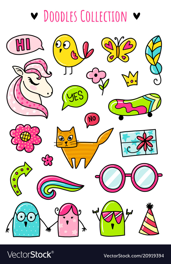 Doodle elements Royalty Free Vector Image - VectorStock