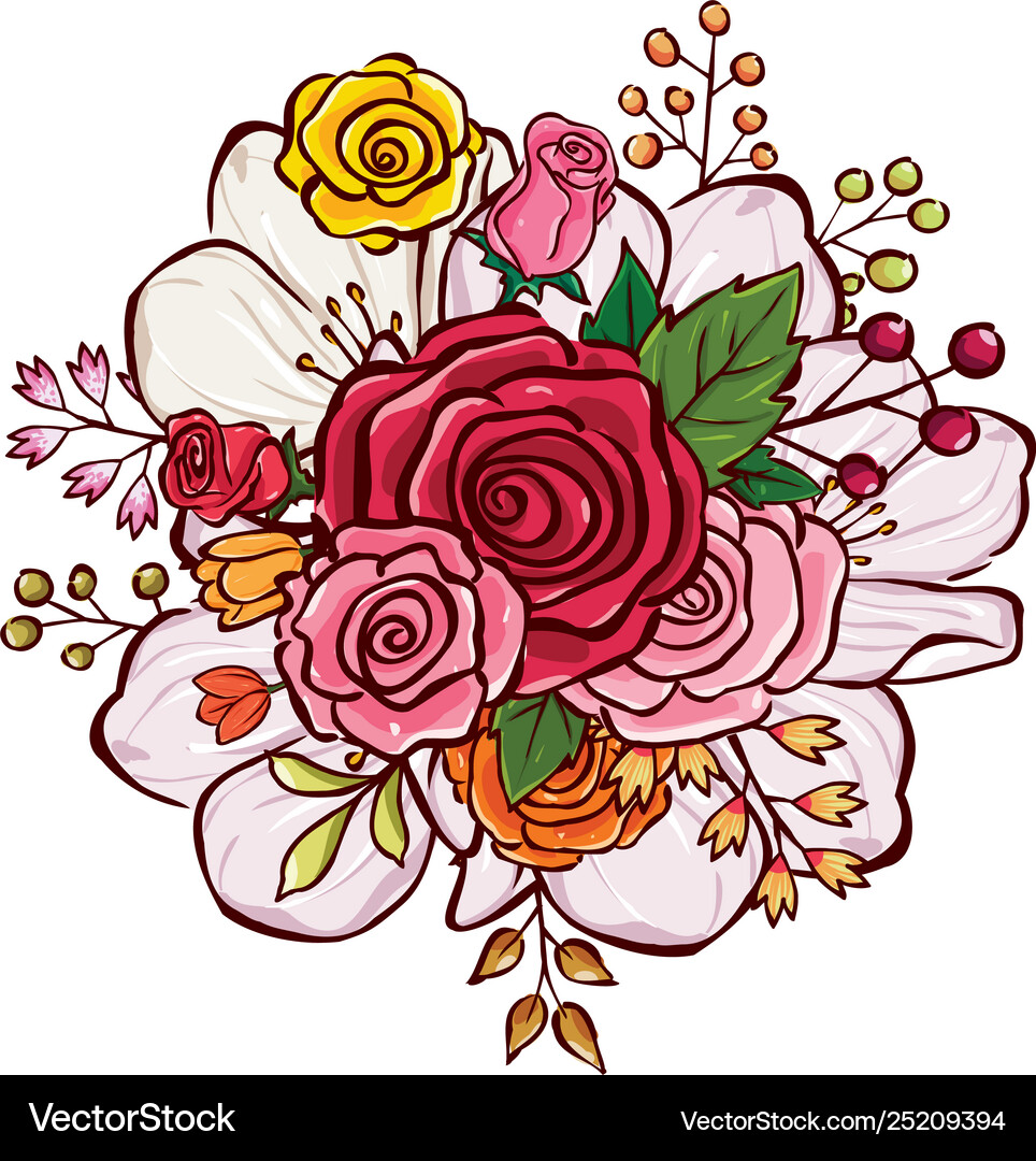Flower bouquet Royalty Free Vector Image - VectorStock