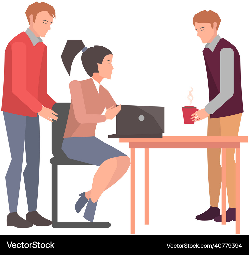 Meeting to discuss starting project business plan Vector Image