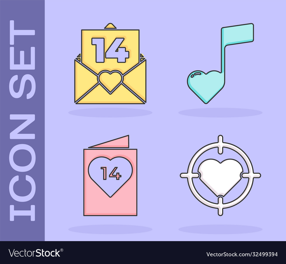 Set Heart In Center Darts Target Aim Royalty Free Vector
