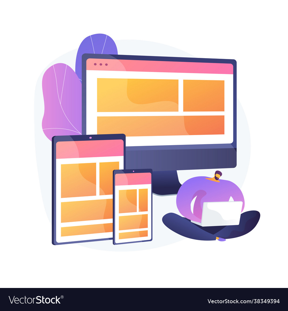 Website building concept metaphor Royalty Free Vector Image