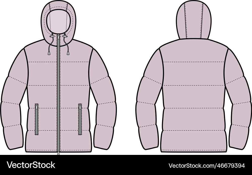 Womens winter quilted down jacket Royalty Free Vector Image