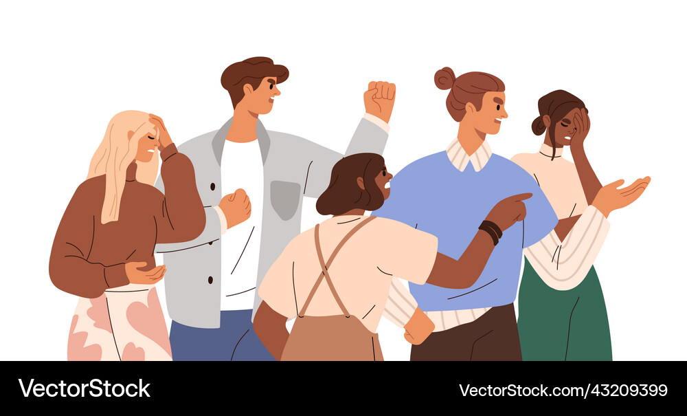 Angry outraged people blaming complaining Vector Image