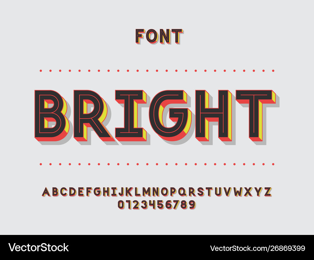 Bold Bright Alphabet Font Royalty Free Vector Image